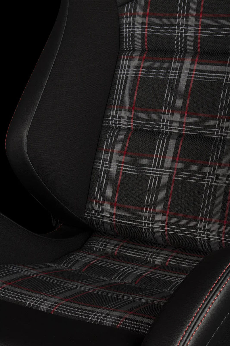 Elite-S Series Sport Seats - Black & Red Plaid (Red Stitching ...